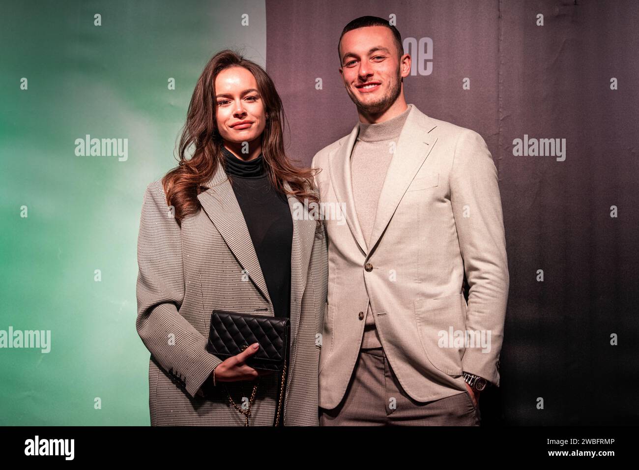 ROTTERDAM - Justin Bijlow and his girlfriend Dayenne Huipen on the red ...
