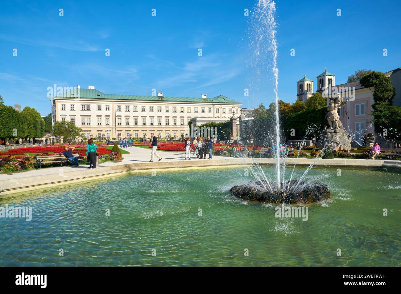 Salzburg, Austria – October 2, 2023. Mirabell Palace Gardens and ...