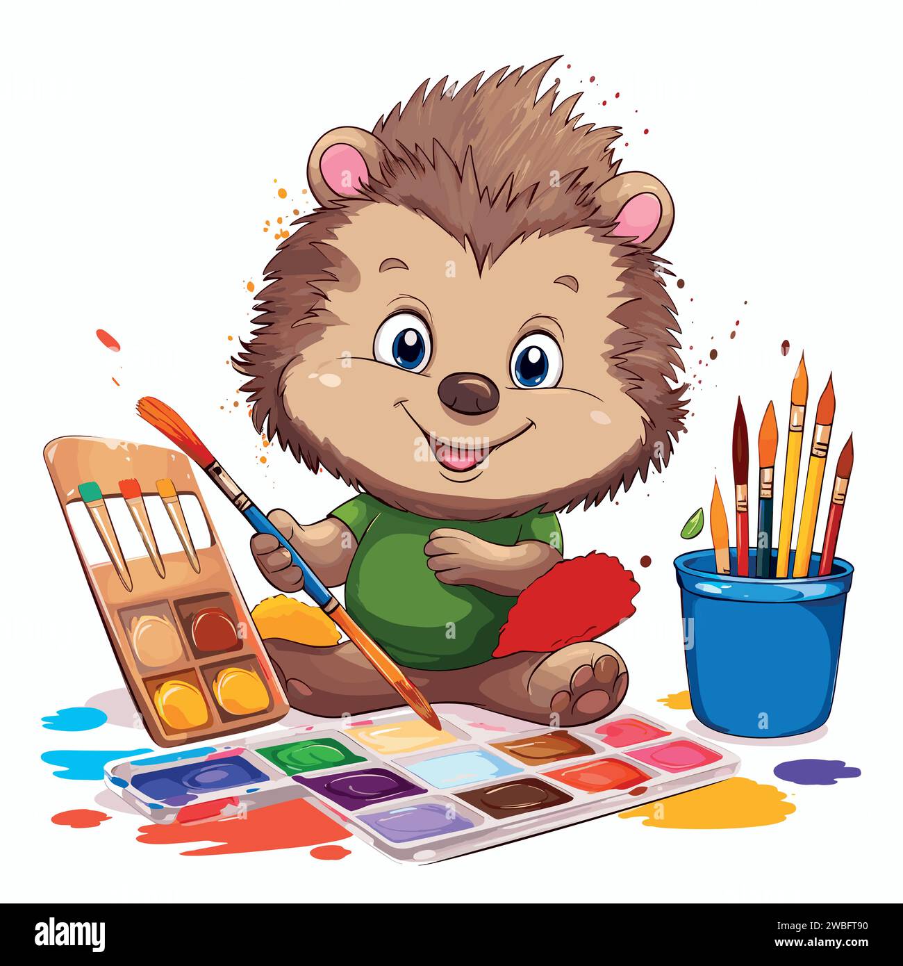Hedgehog painting on White Background Stock Vector Image & Art - Alamy
