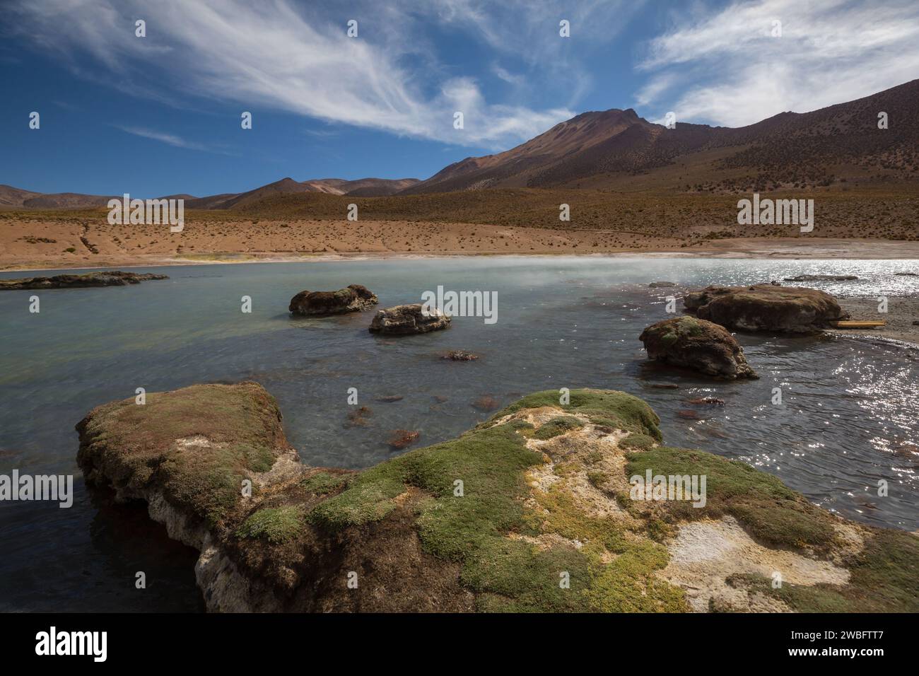 Natural Hot Spring in Atacama desert, Chile, South America Stock Photo ...
