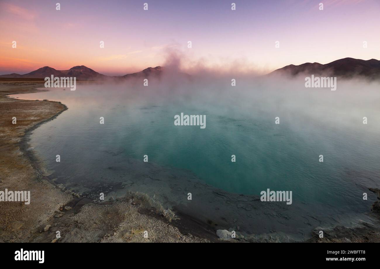 Natural Hot Spring in Atacama desert, Chile, South America Stock Photo ...