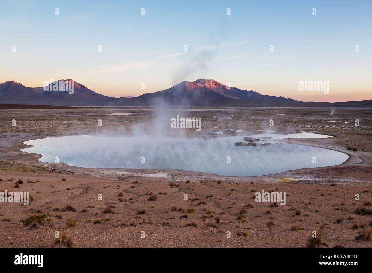 Natural Hot Spring in Atacama desert, Chile, South America Stock Photo ...