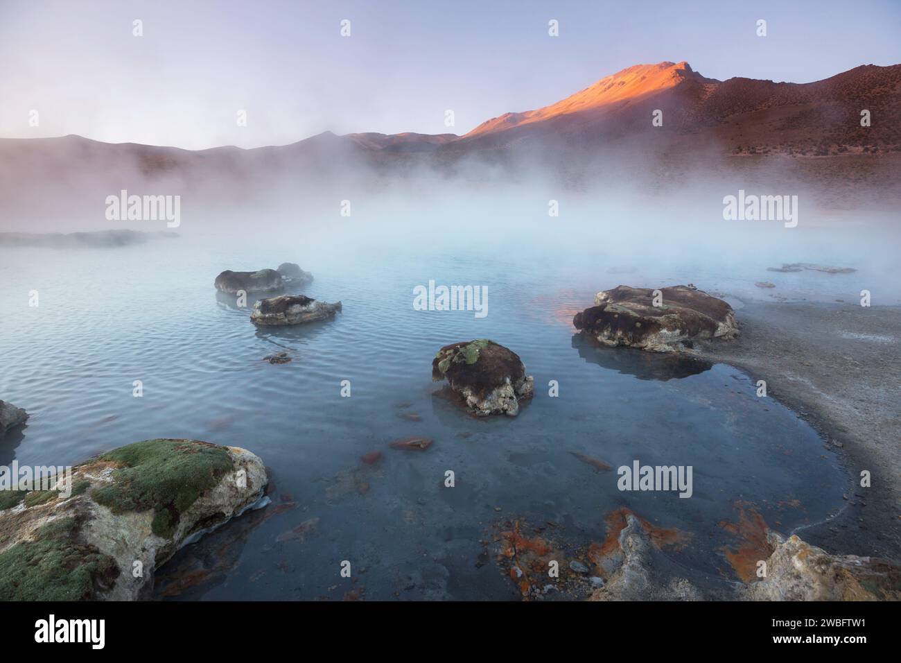 Natural Hot Spring in Atacama desert, Chile, South America Stock Photo ...