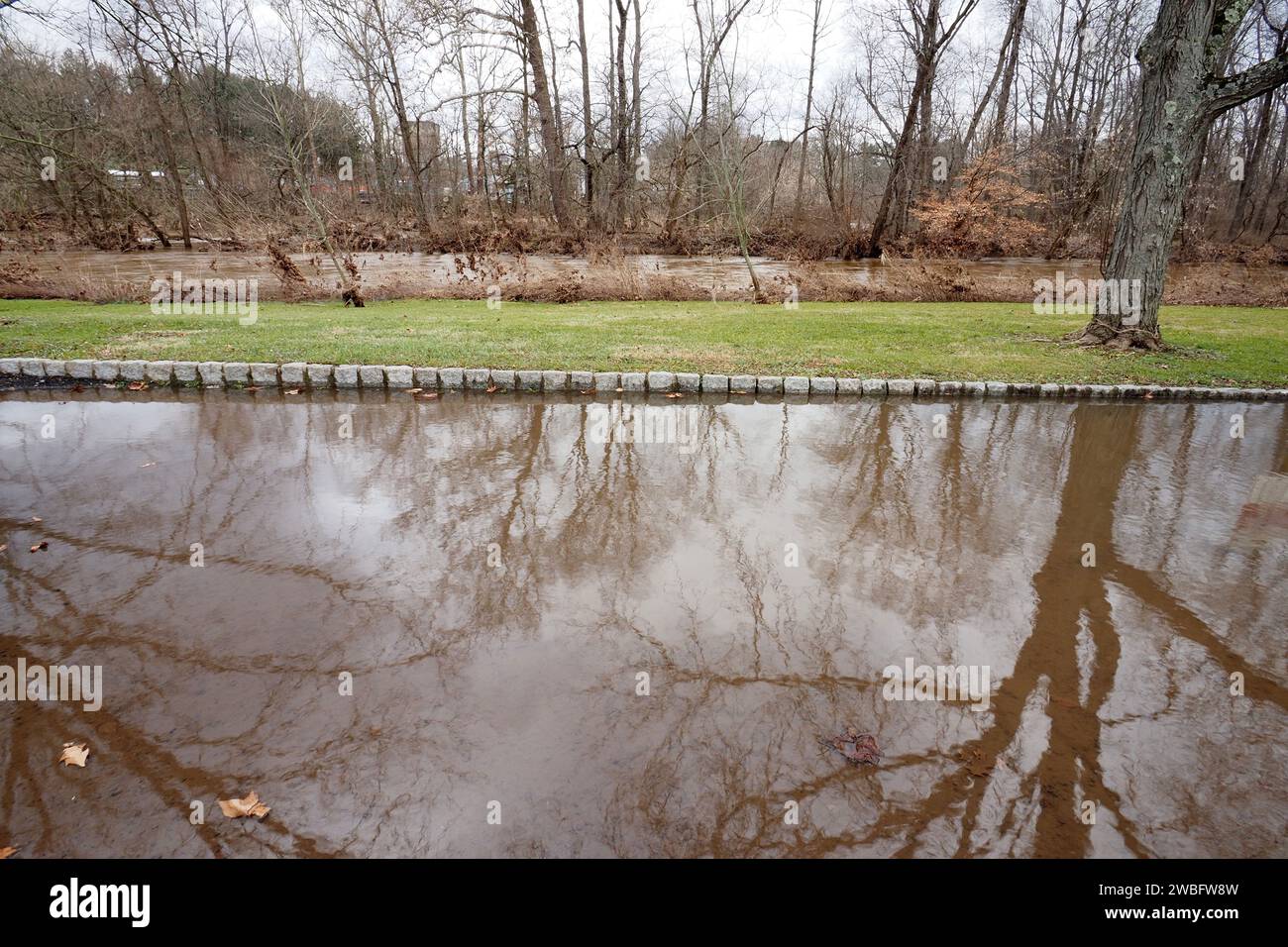 The heavy rains caused some flash flooding Stock Photo - Alamy