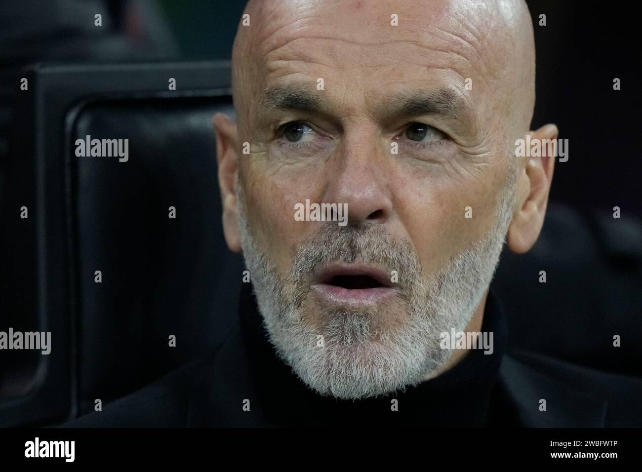 AC Milan's manager Stefano Pioli looks from the bench before the ...