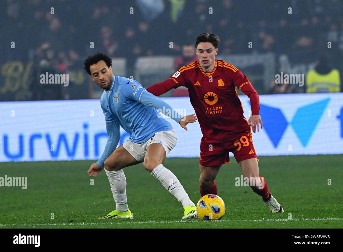 Rome, Italy. 10th Jan, 2024. Felipe Anderson of SS Lazio and Nicola ...