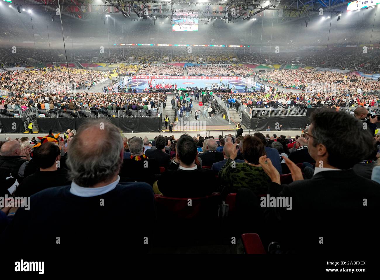 Over 50 0000 fans watch the Men's European Handball Championship match ...