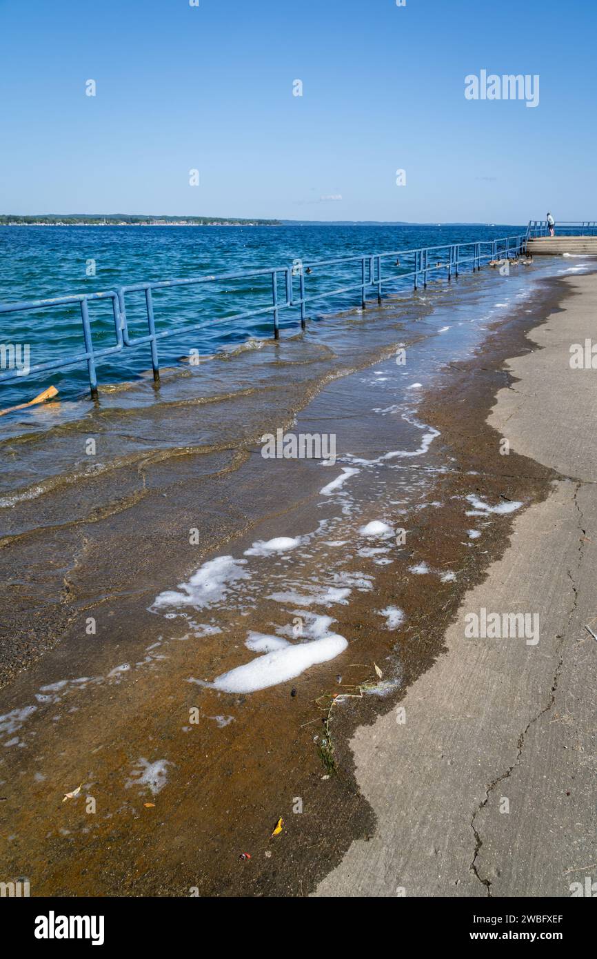 Sea level rise causes flooding in town Stock Photo - Alamy