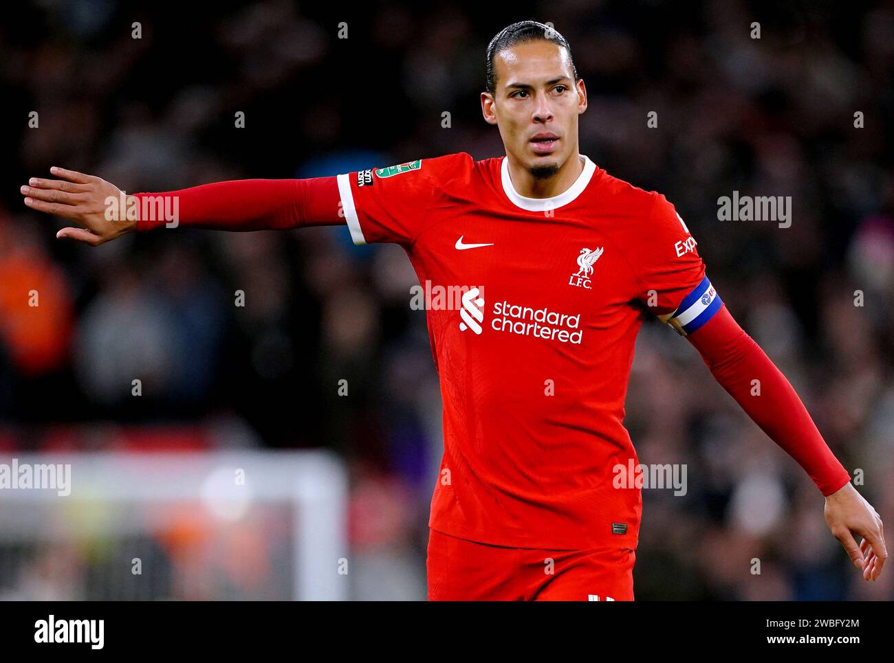 Liverpool's Virgil van Dijk during the Carabao Cup semi final first leg ...