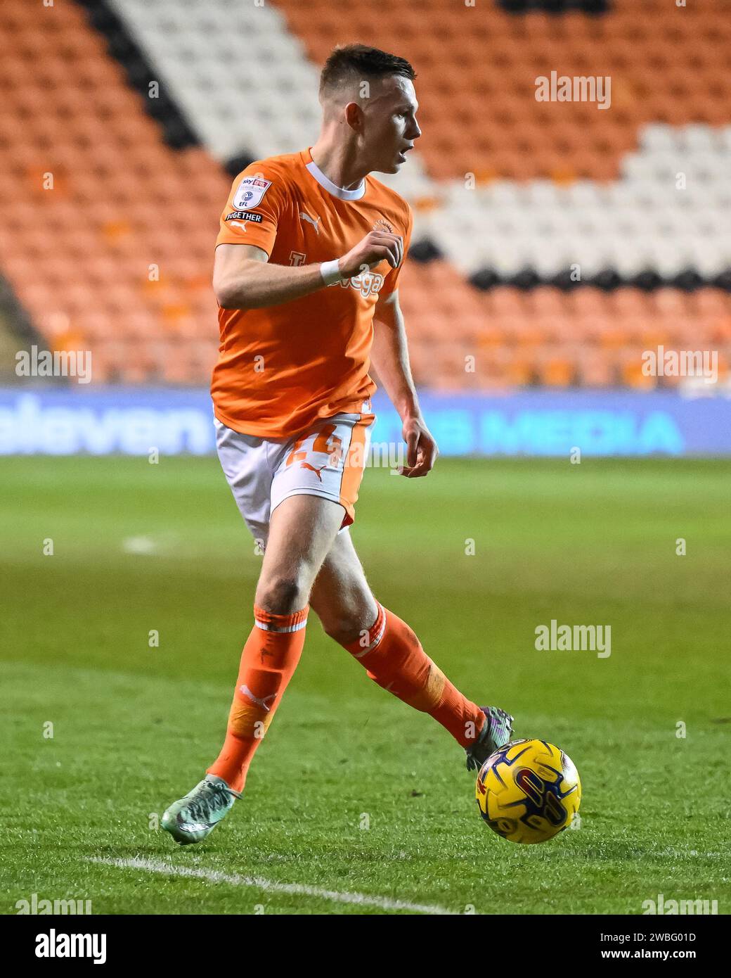 Andy Lyons of Blackpool in action during the Bristol Street Motors ...