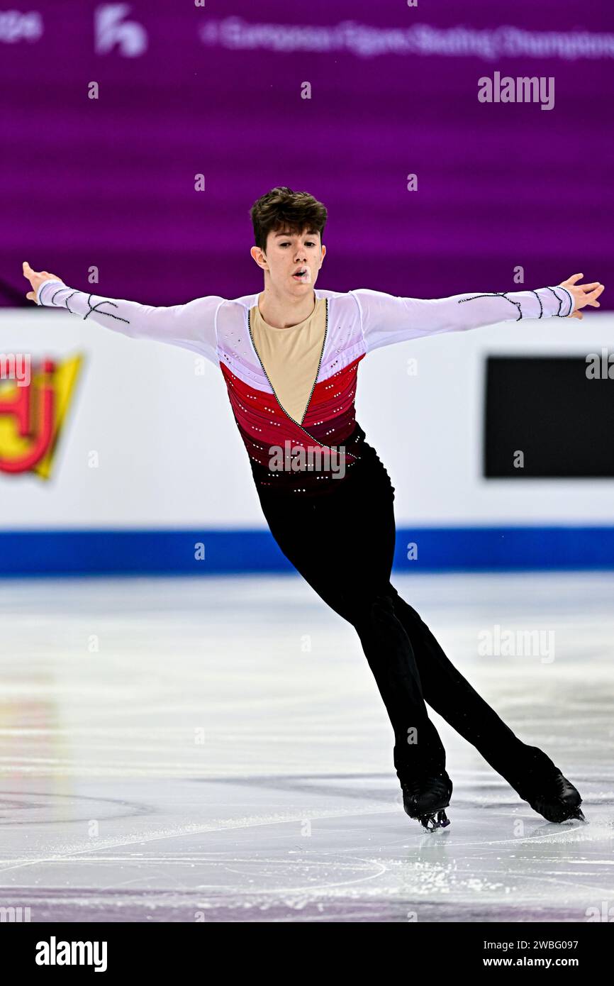 Adam HAGARA (SVK), during Men Short Program, at the ISU European Figure ...