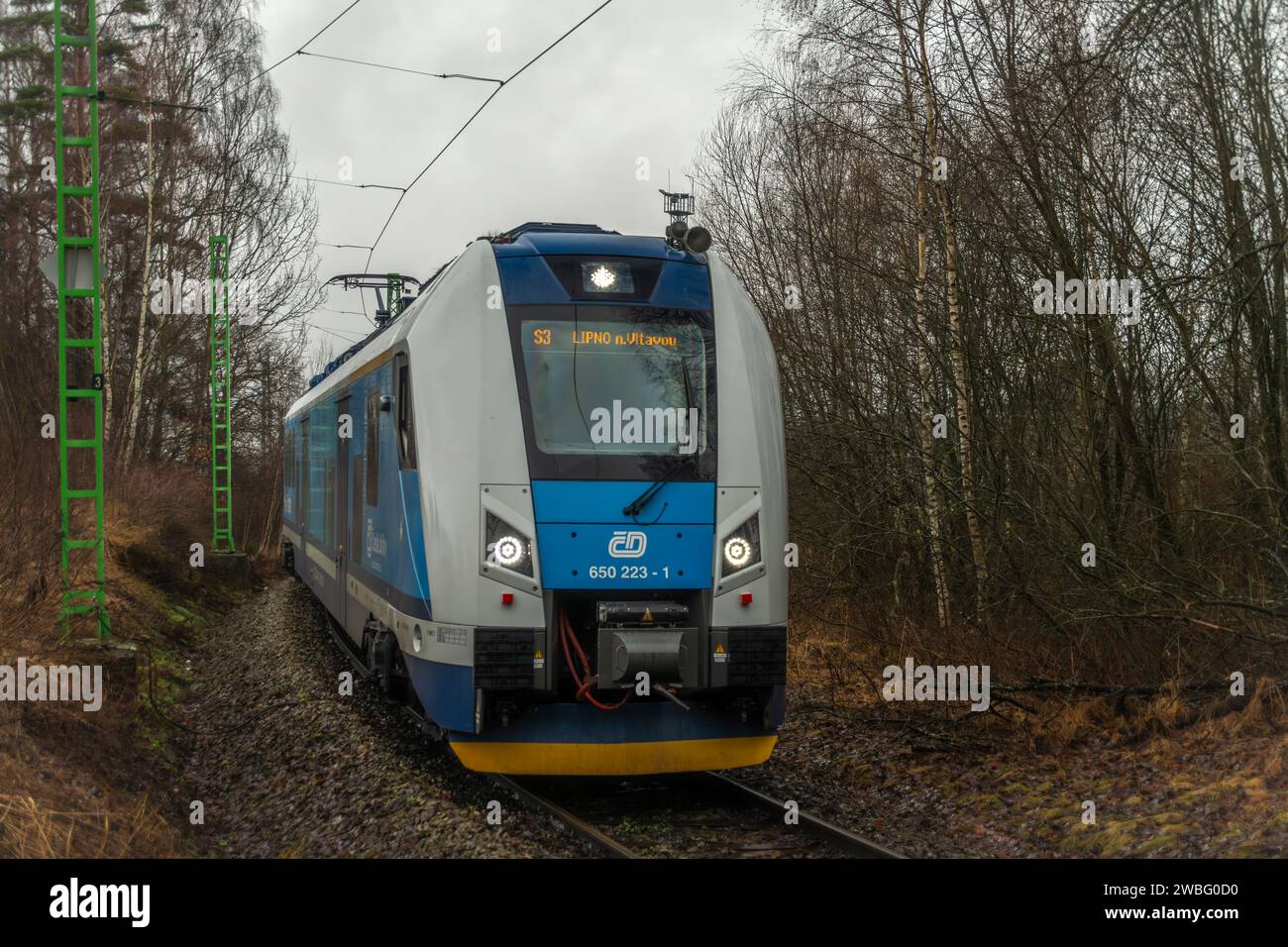 Modern new electric unit train near border of Austria in Rybnik CZ 01 ...