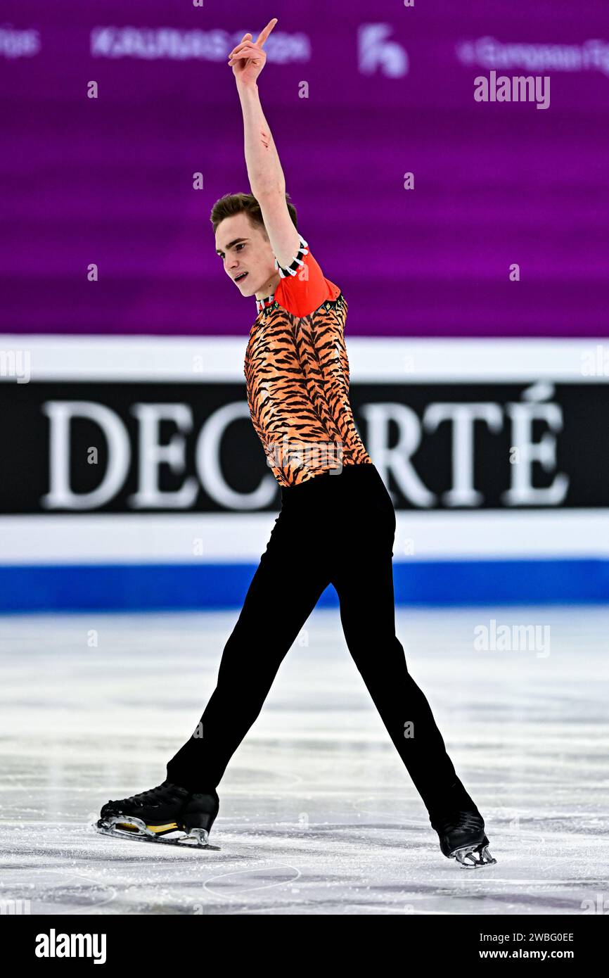 Vladimir LITVINTSEV (AZE), during Men Short Program, at the ISU European Figure Skating ...