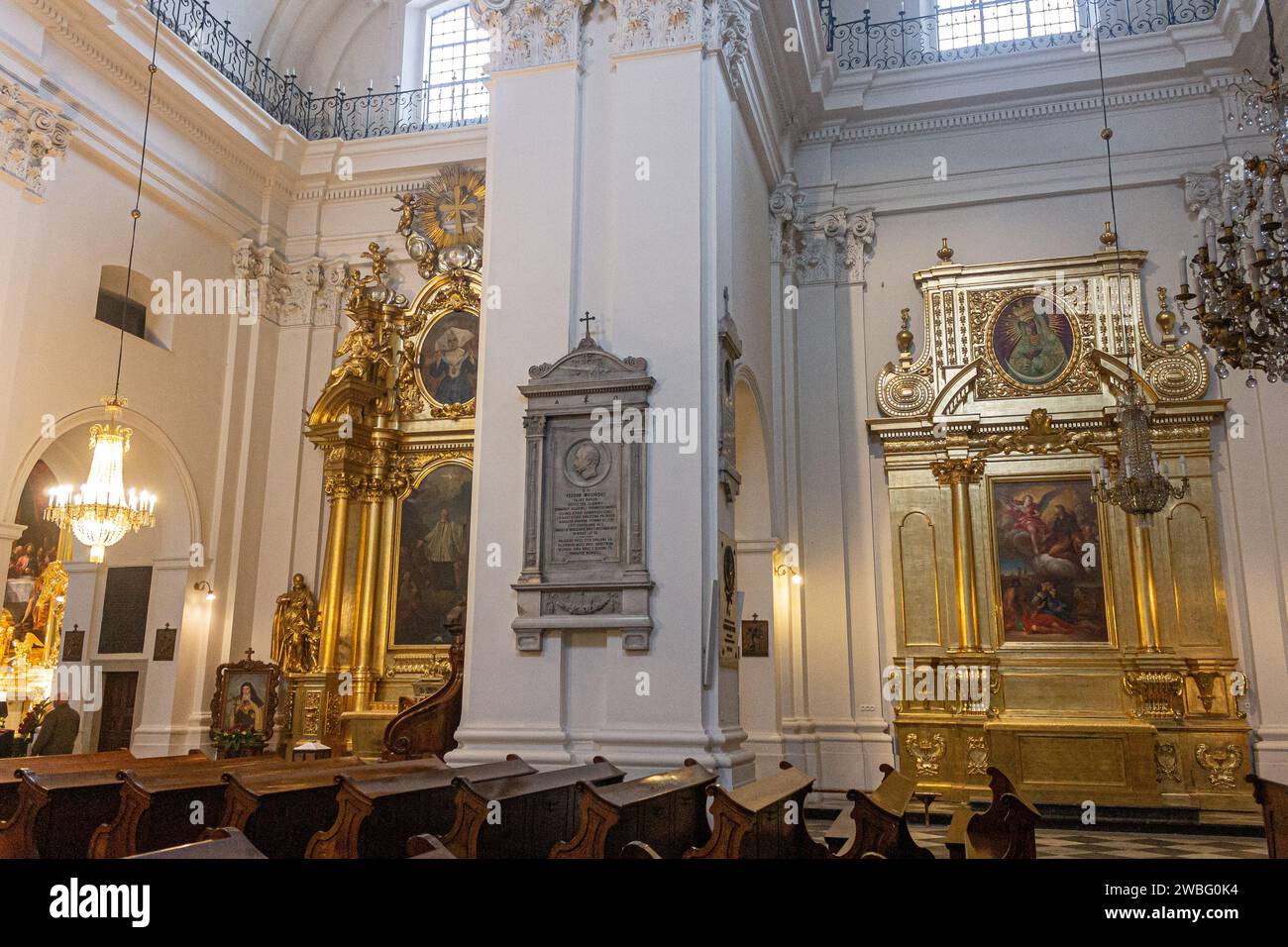 Warsaw, Poland. Funerary monument of Teodor Wosinski inside the Church ...