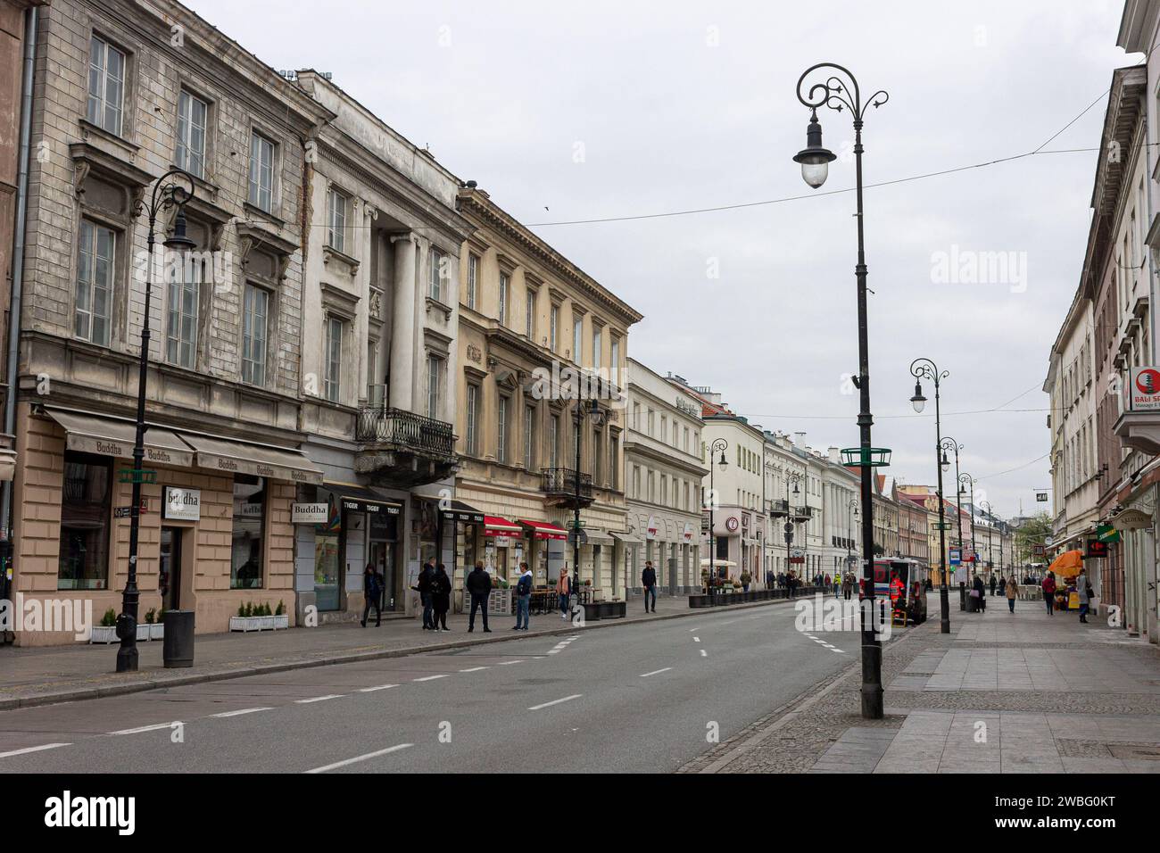 Warsaw, Poland. Nowy Swiat (New World Street), one of the main historic ...