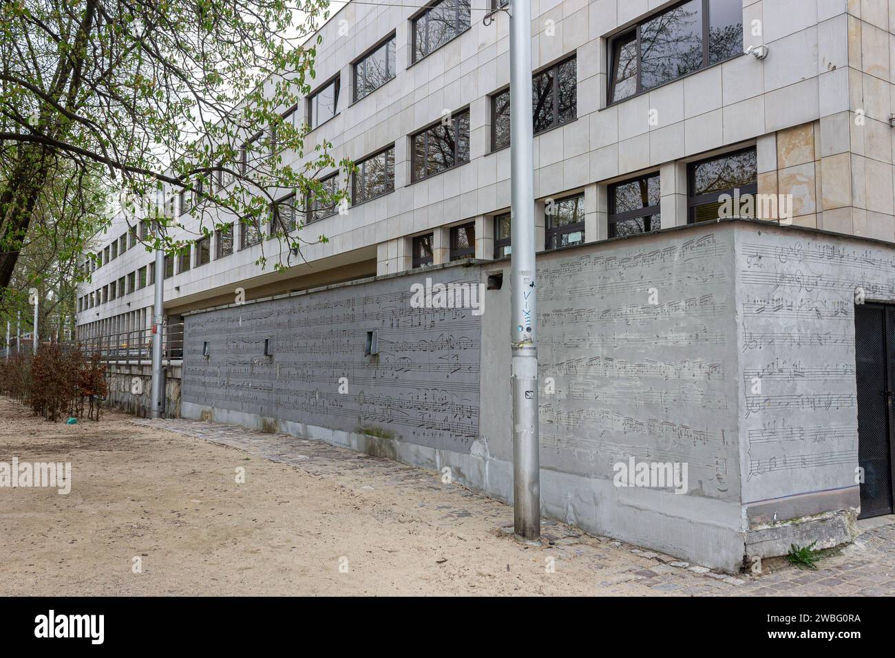 Warsaw, Poland. Sheet music in one of the walls at the Fryderyk Chopin ...