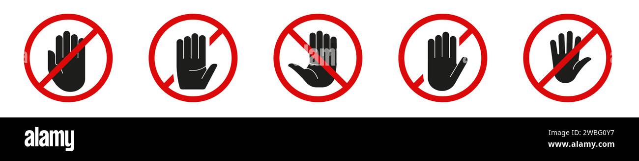 Restricted area crossed hand sign. Access denied Stock Vector Image ...