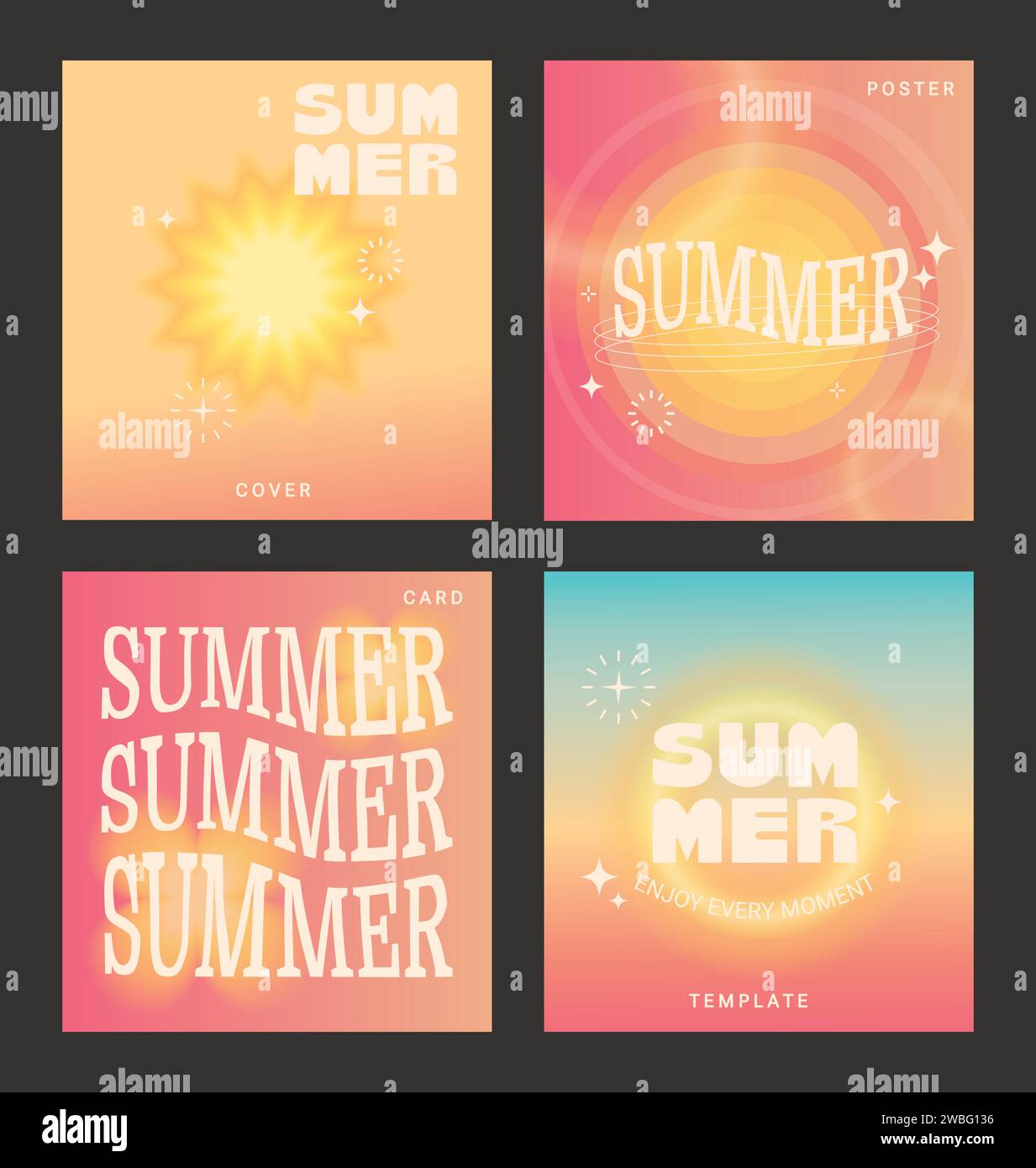 Set hot summer posters Stock Vector Image & Art - Alamy