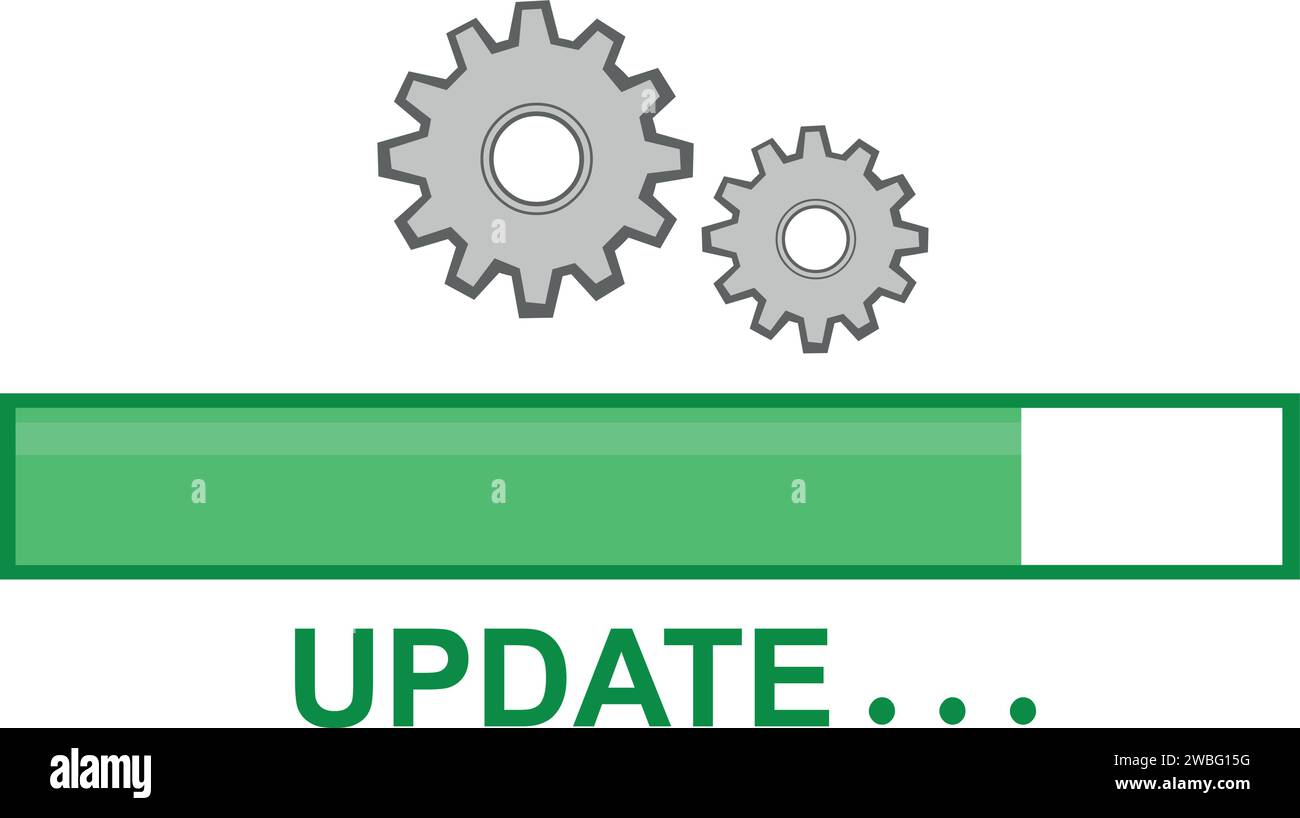 vector illustration system update icon with gears and progress bar Stock Vector Image & Art - Alamy