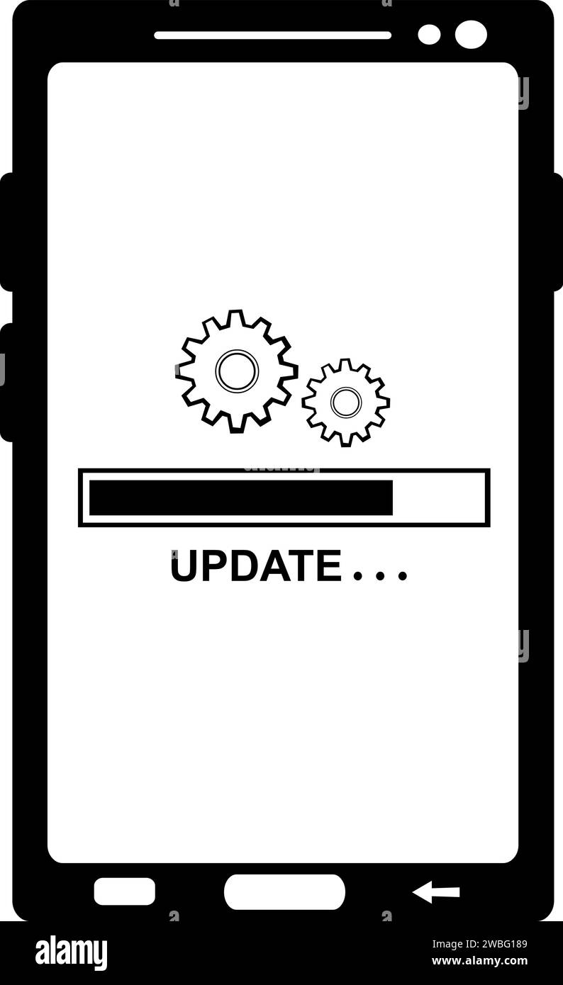 vector drawing illustration icon update for mobile phone or smartphone ...