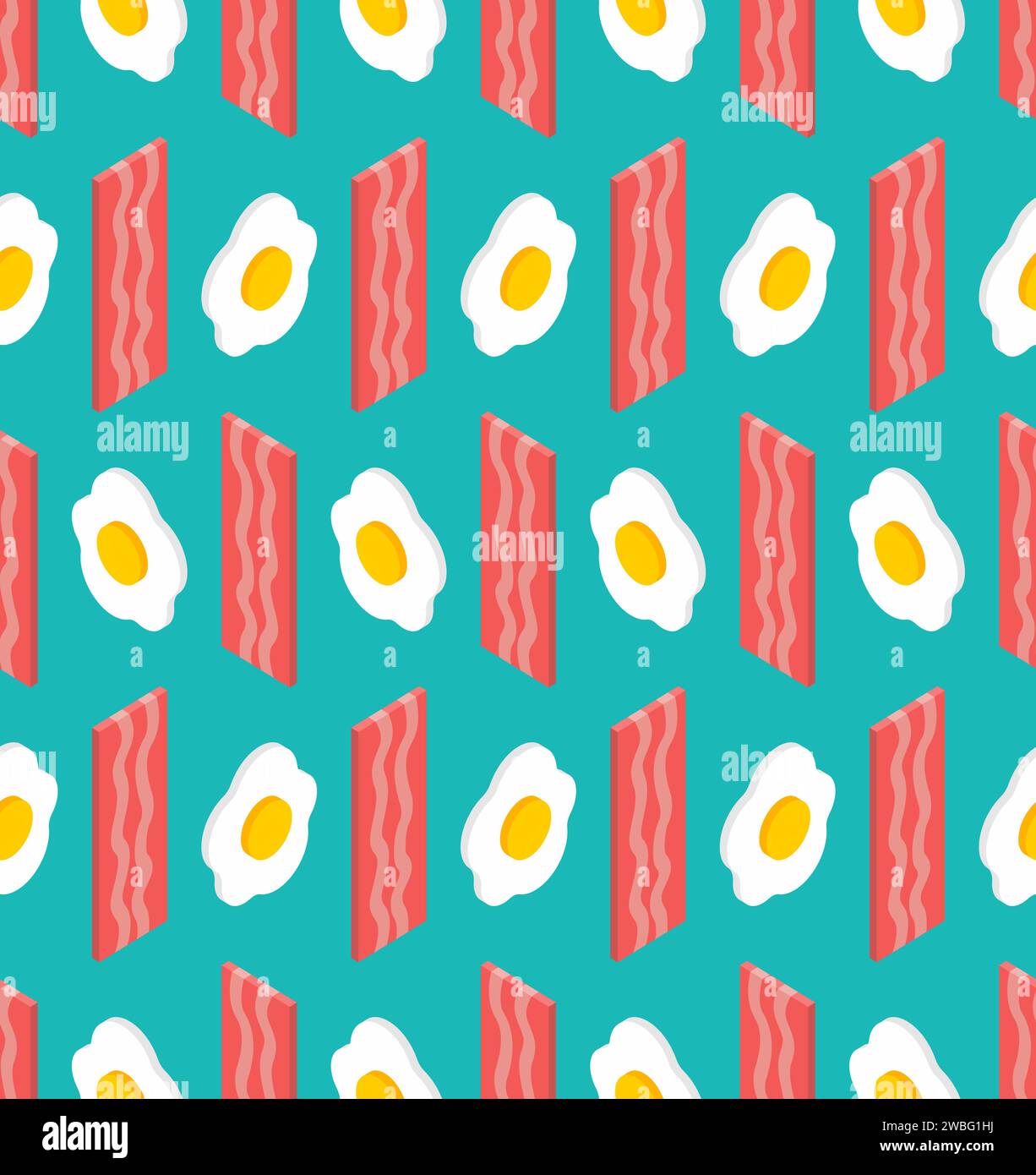 Bacon and Scrambled eggs pattern seamless. Fried egg and Thin layer of ...