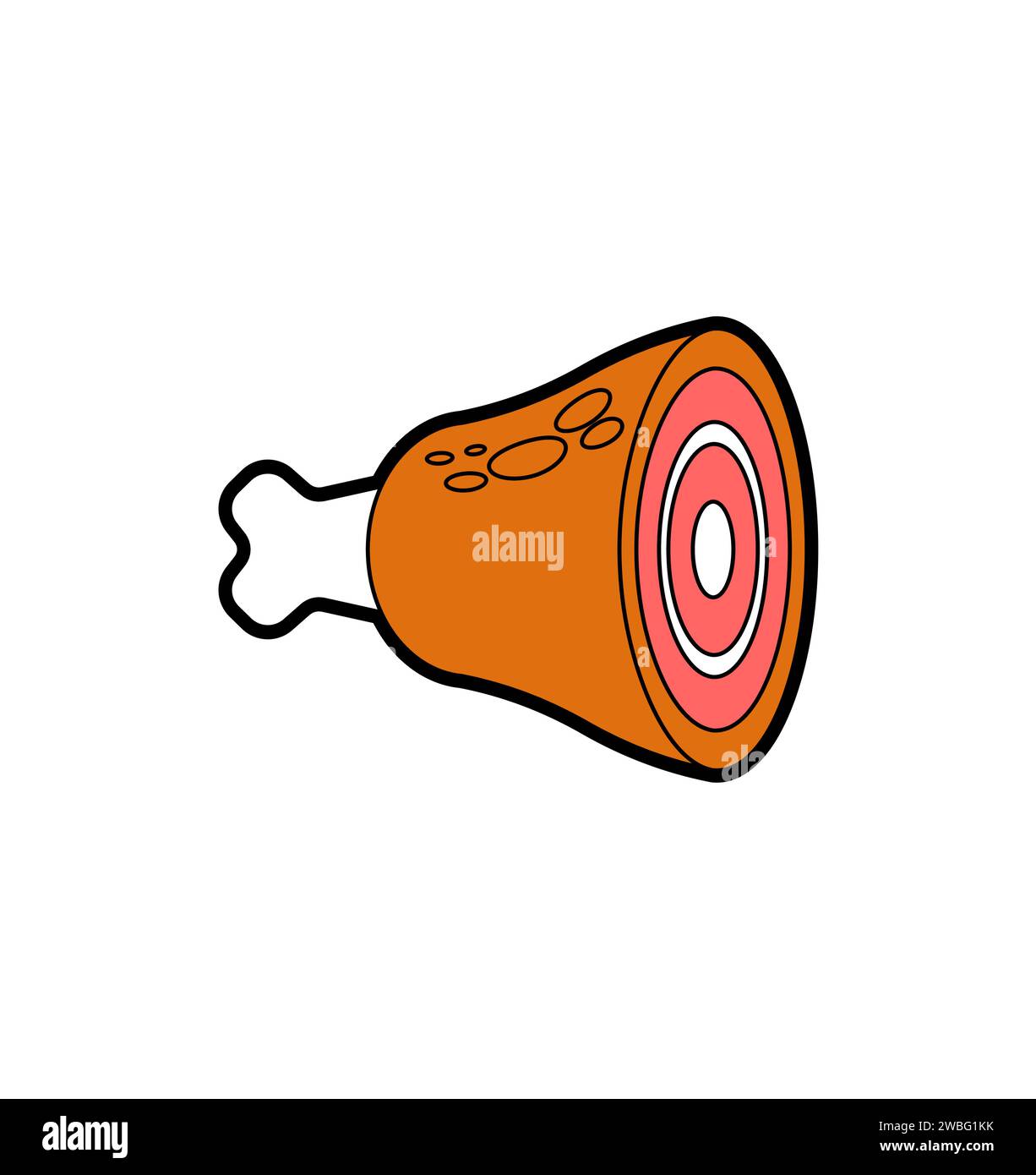 Roast meat bone on Stock Vector Images - Alamy