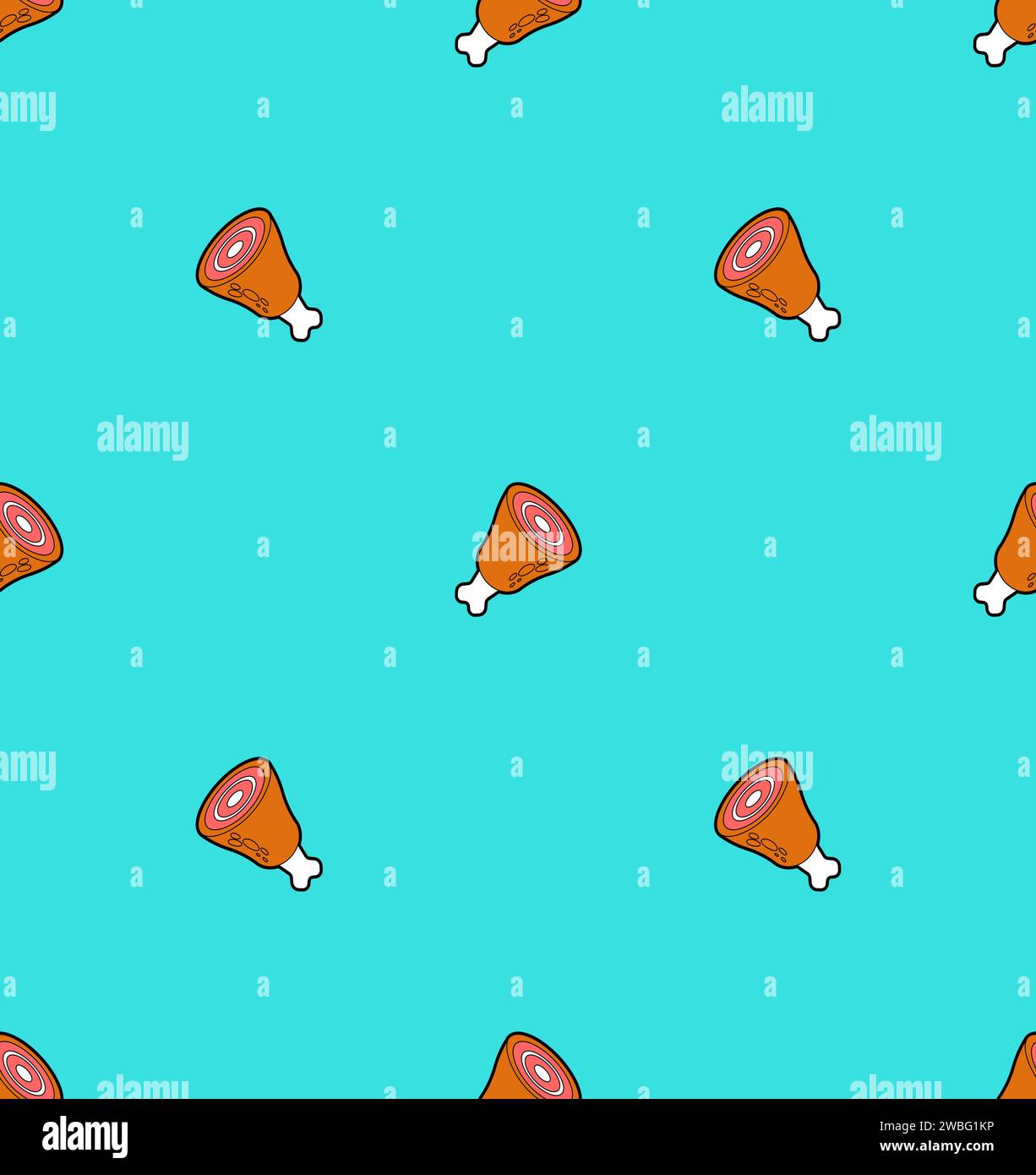 Ham pattern seamless. Meat on bone background. Pork on bone texture ...