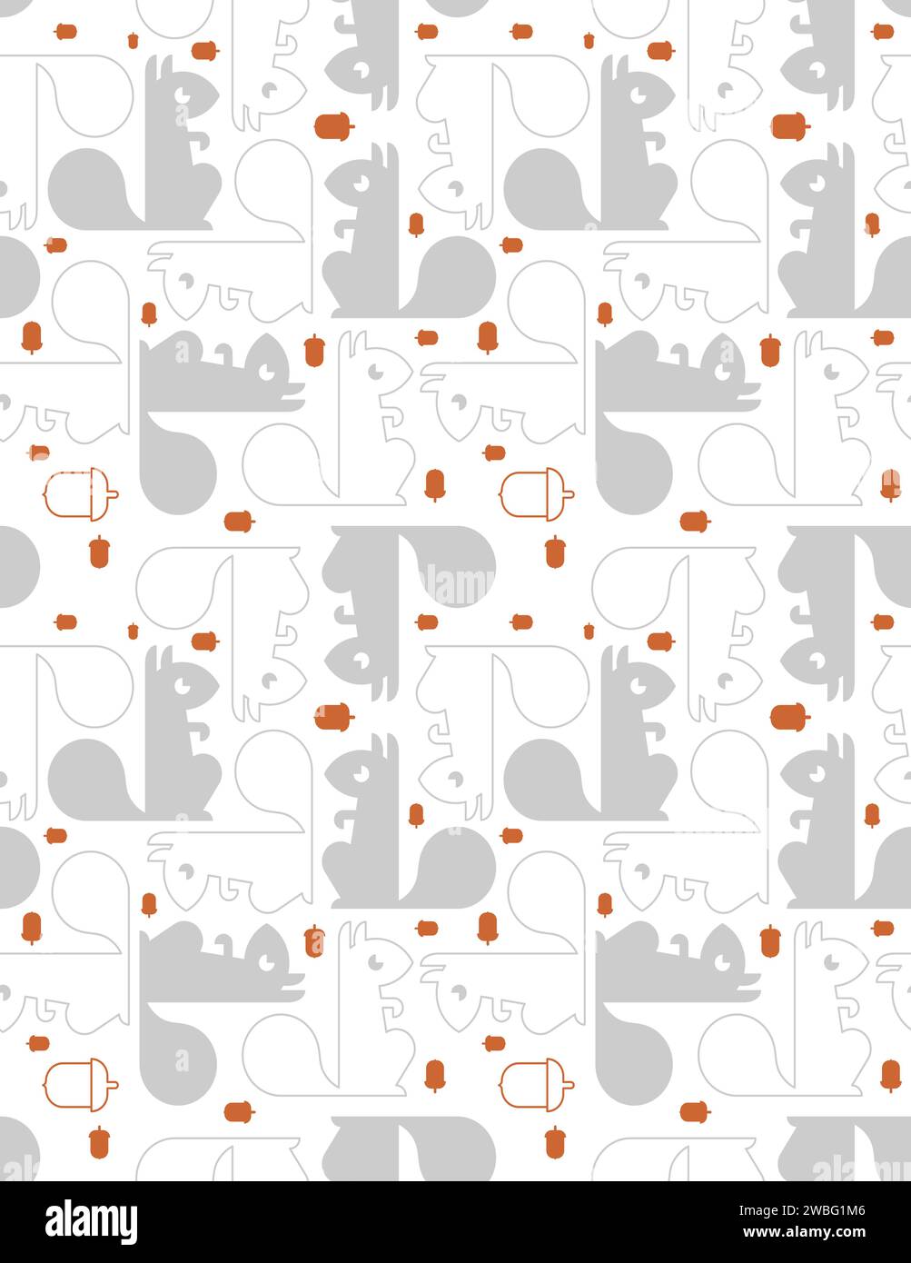 Squirrel pattern seamless. bun tree-dwelling rodent with a bushy tail ...