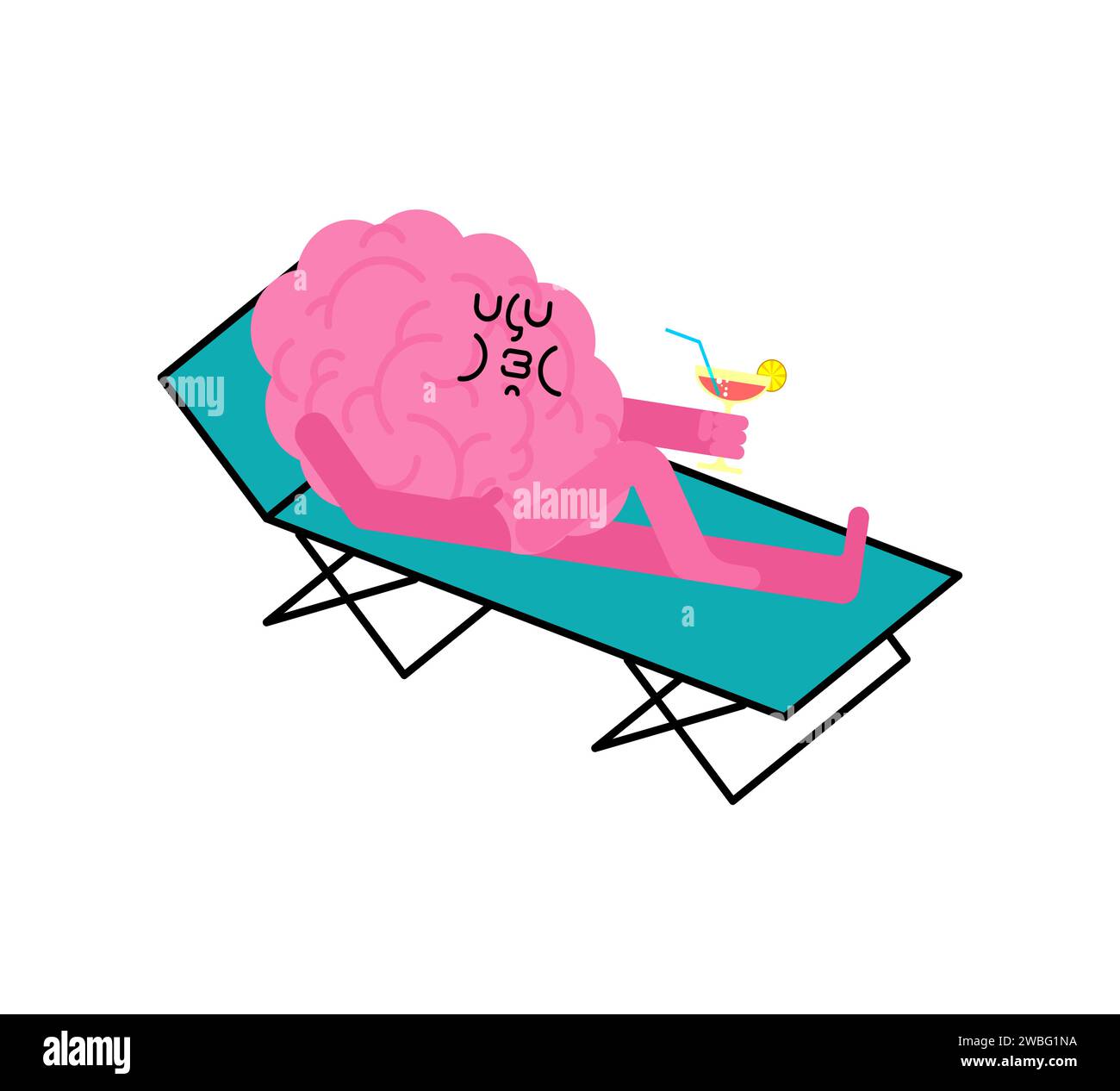 Brain relax in Chaise lounge. Brains are resting. Rest for thoughts ...