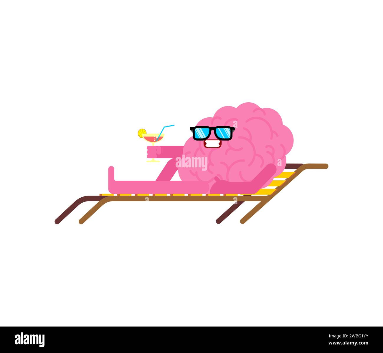 Brain relax in Chaise lounge. Brains are resting. Rest for thoughts ...