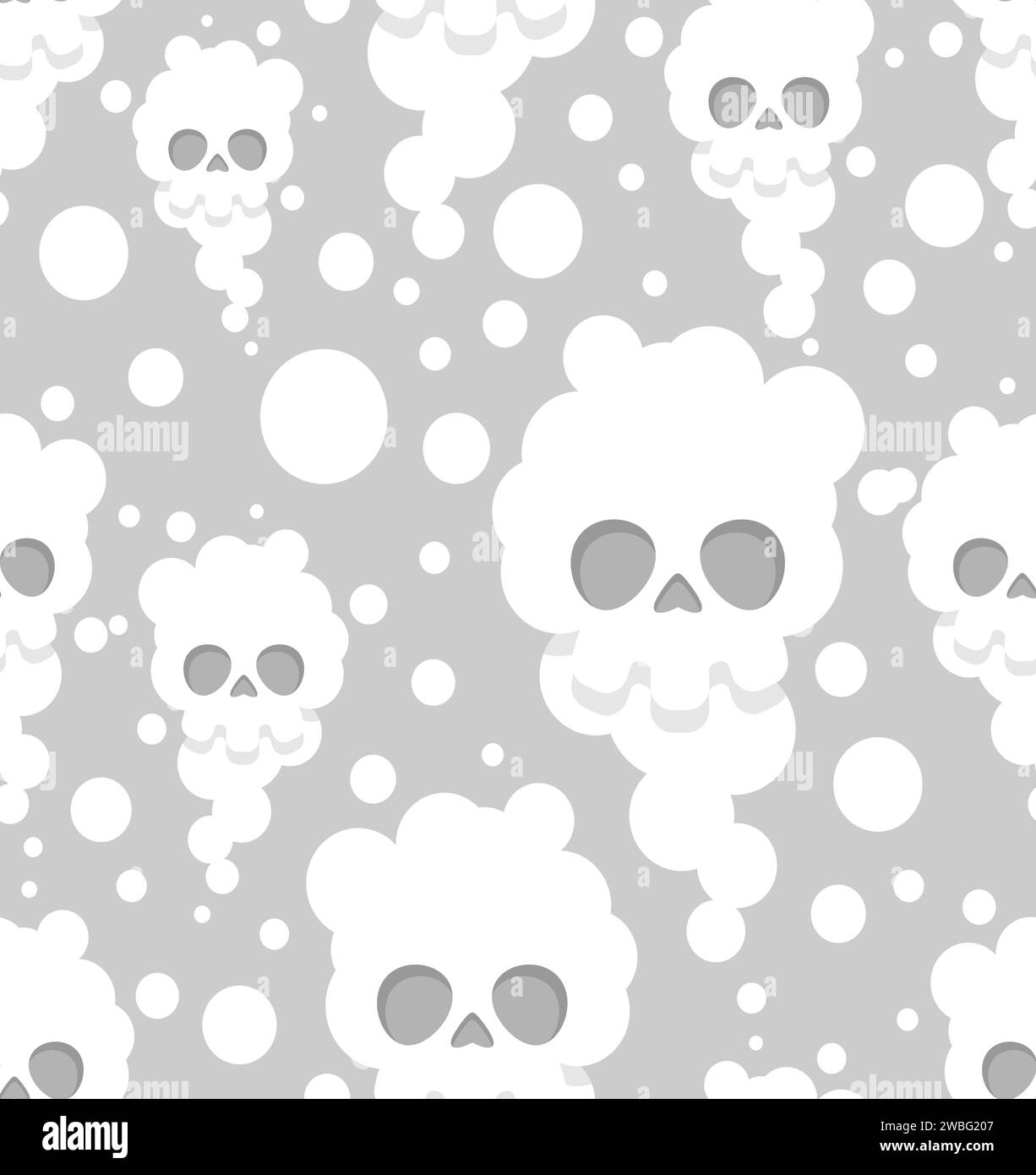 Smoke skull is sign of death pattern seamless. Deadly gas background ...