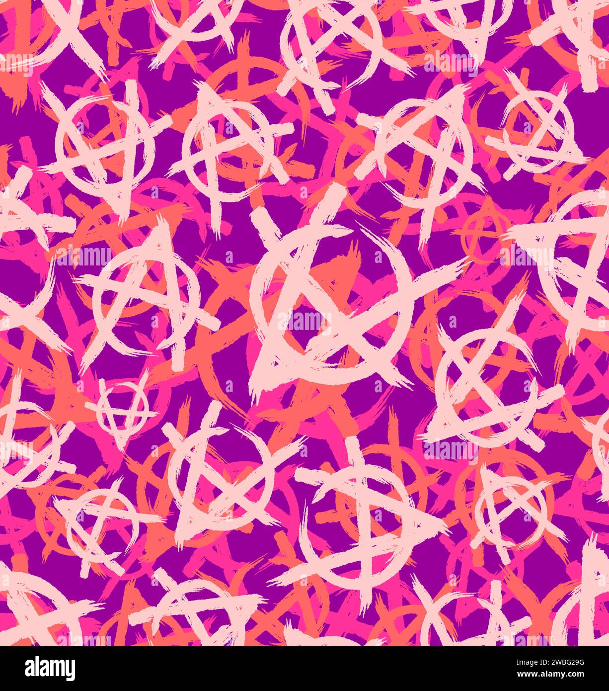 Anarchy Military Pink pattern seamless. Punk sign Army Violet ...