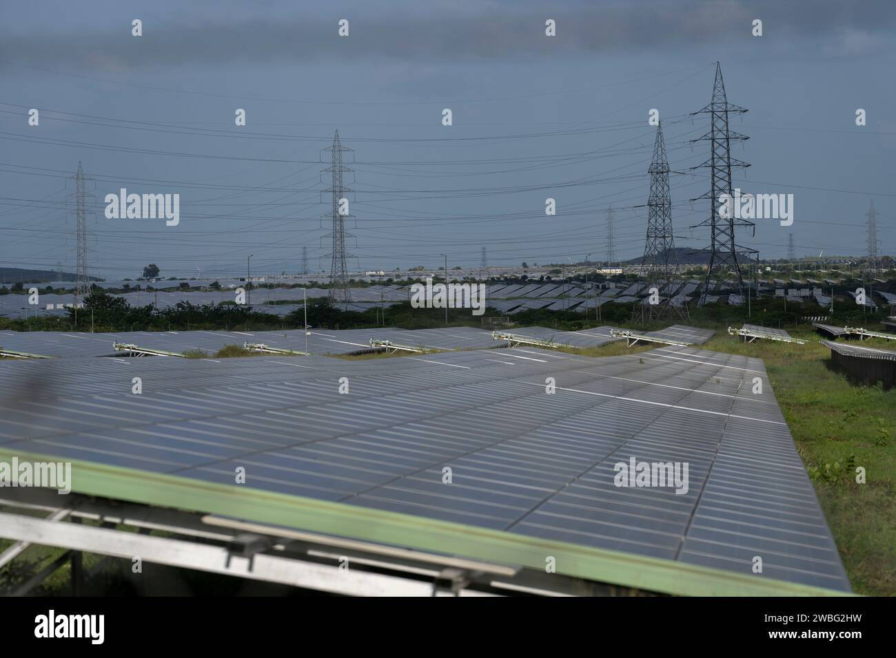 A solar power plant operates in Pavagada Tumkur district, in the ...