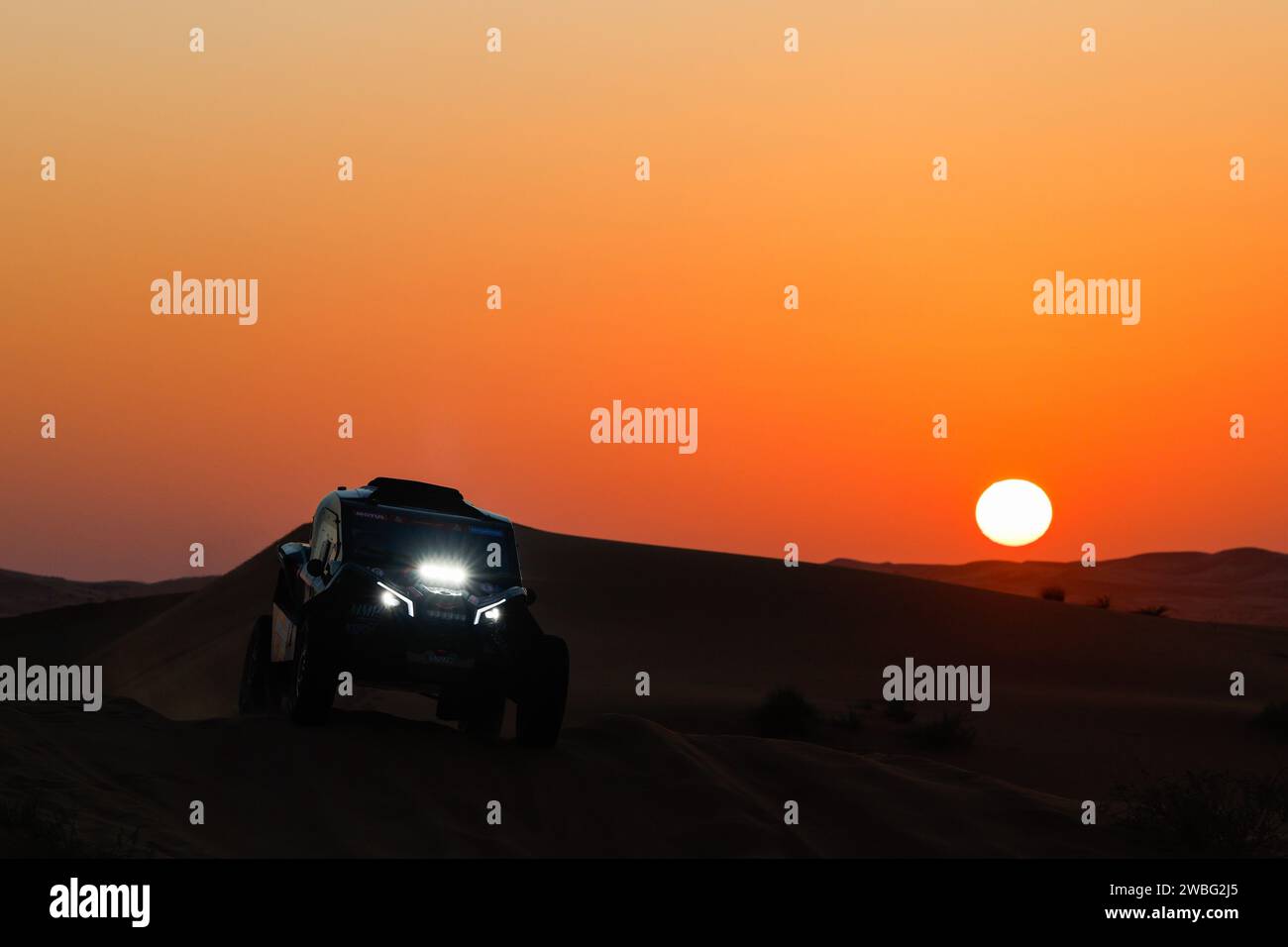 sunset SSV illustration during the Stage 5 of the Dakar 2024 on January ...