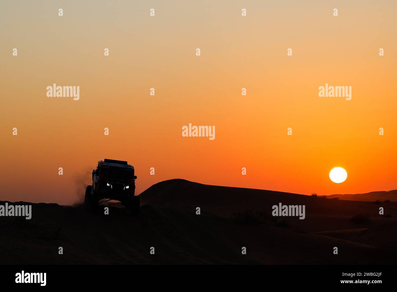 sunset SSV illustration during the Stage 5 of the Dakar 2024 on January ...