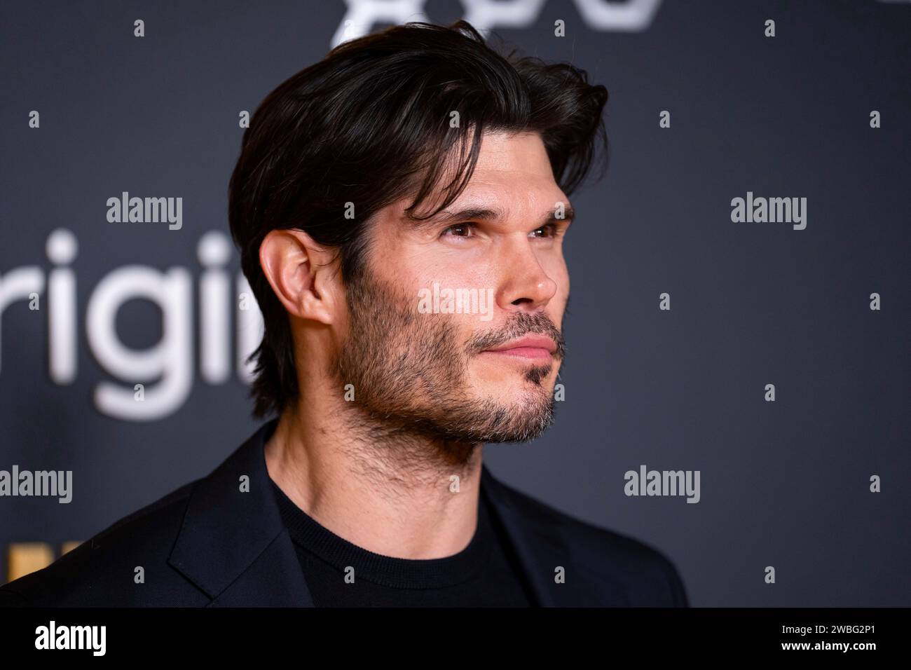 Taylor James poses for photographers upon arrival at the UK premiere of the film 'The Beekeeper ...