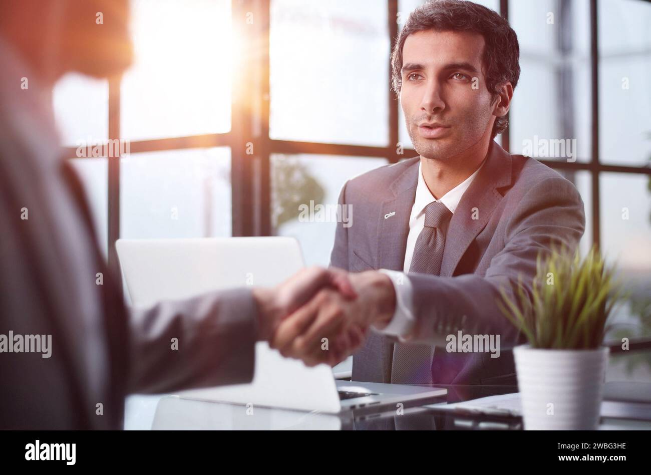 A positive attitude is beneficial. successful contract concept Stock ...