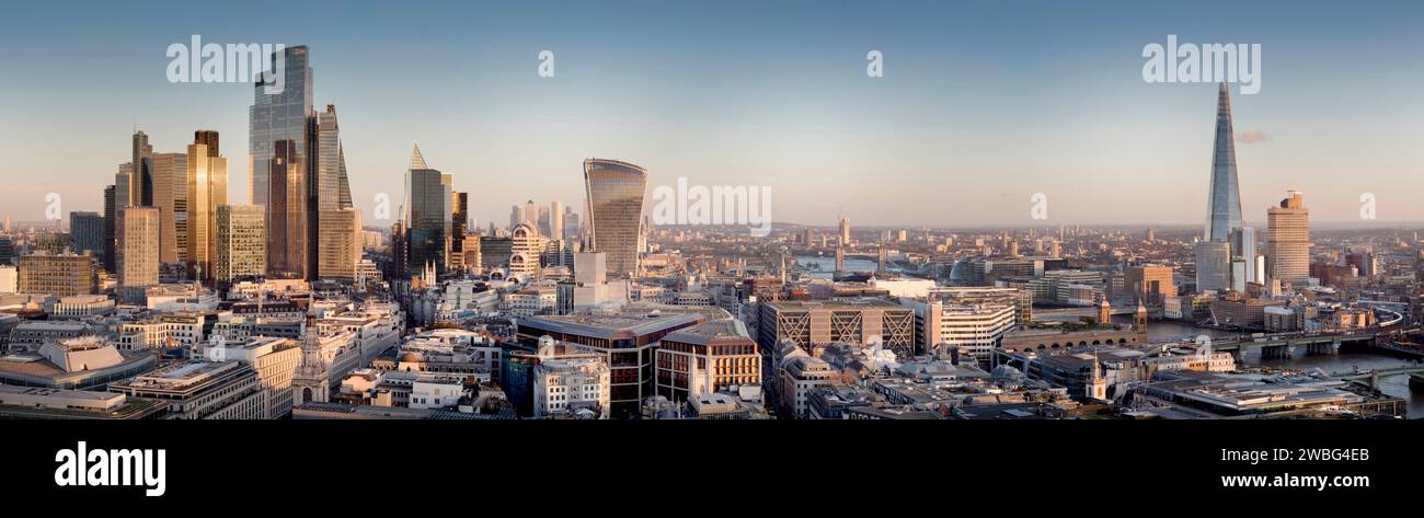 UK, England, London, City skyline 2024 from St Pauls daylight Shard ...
