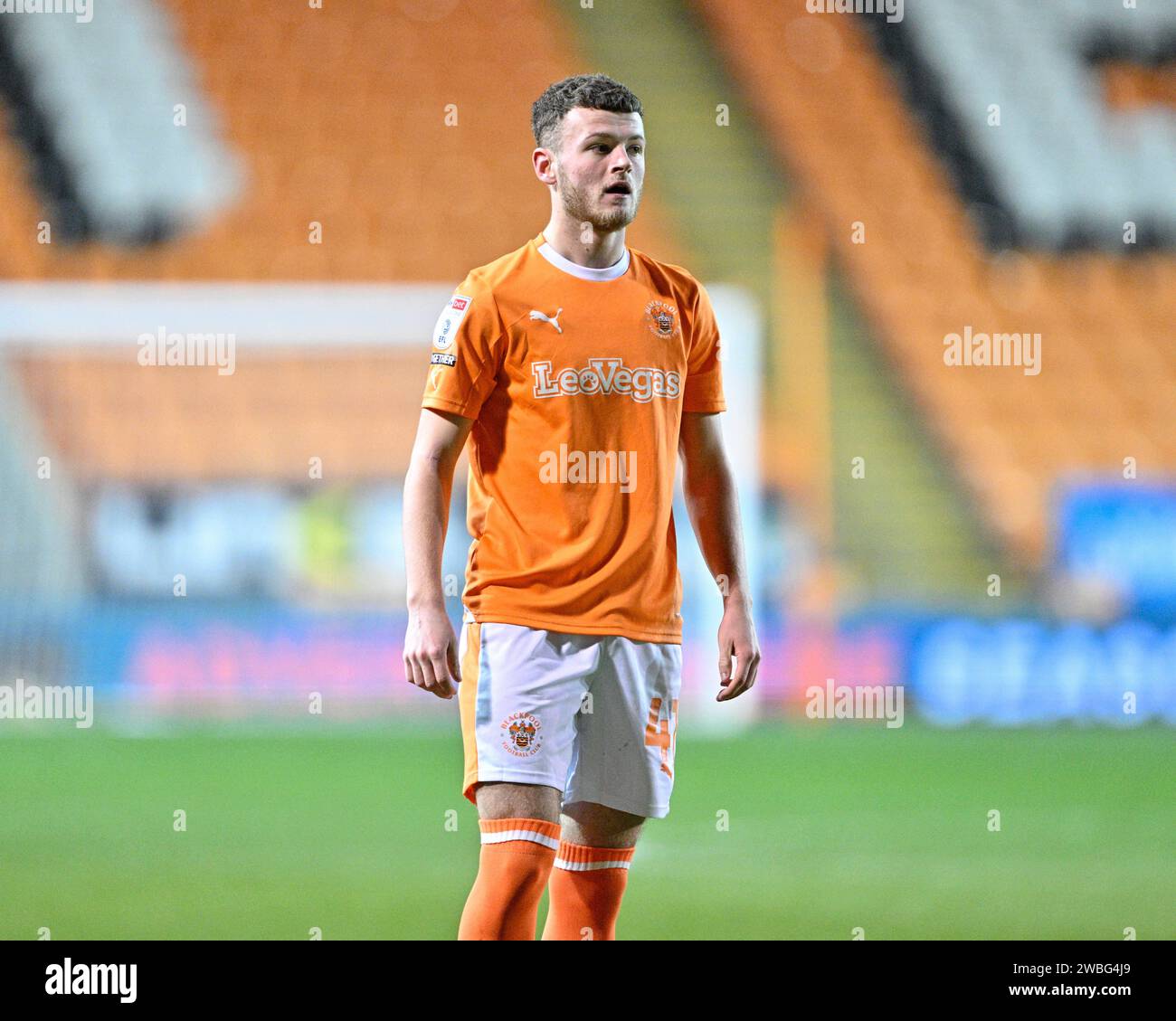Jack Moore of Blackpool, during the Bristol Street Motors Trophy match ...