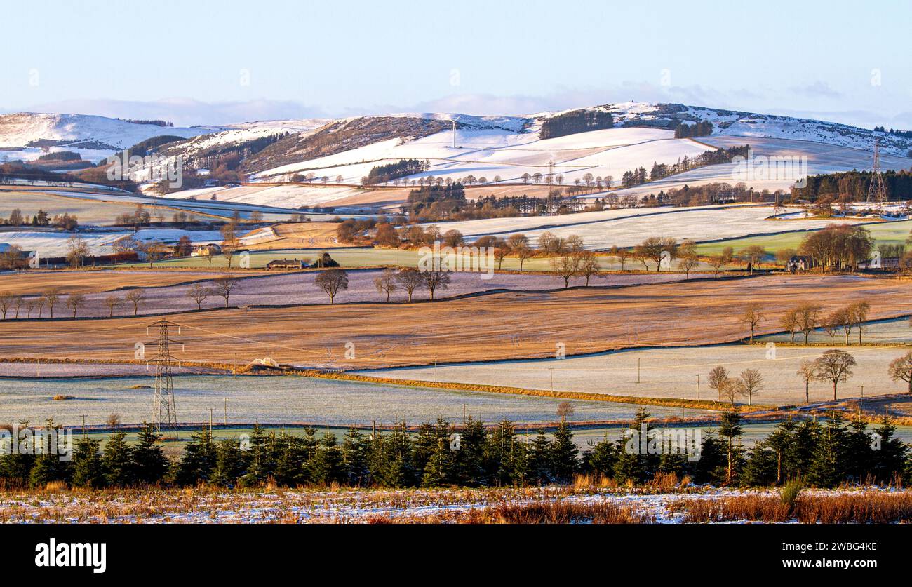 Low winter sunlight reflects a vivid snowy landscape across Dundee's ...
