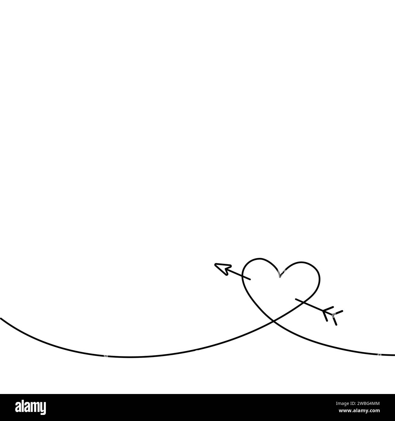 Hand drawn heart with arrow. Love symbol collection. Vector ...
