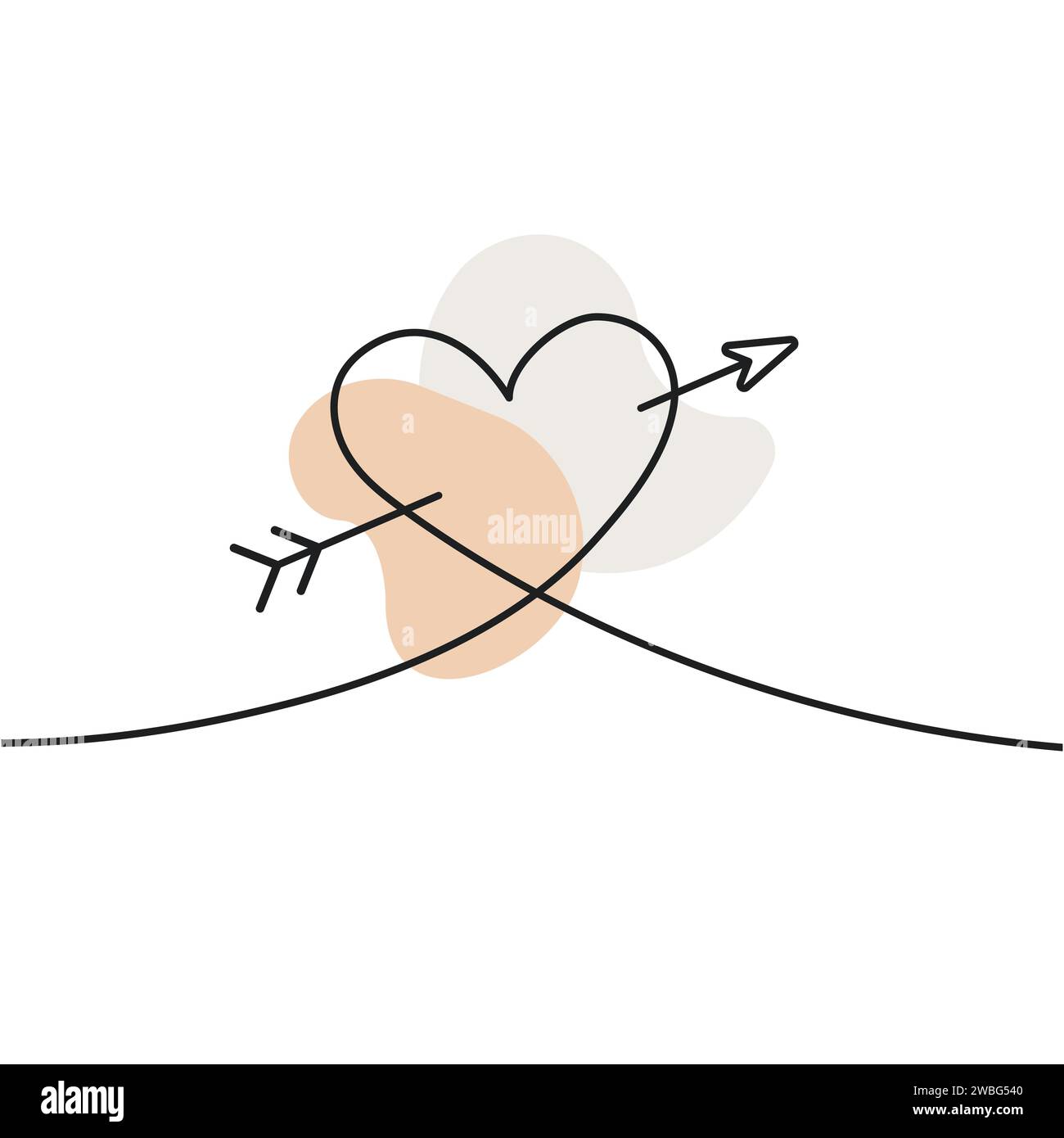 Hand drawn heart with arrow. Love symbol collection. Vector ...