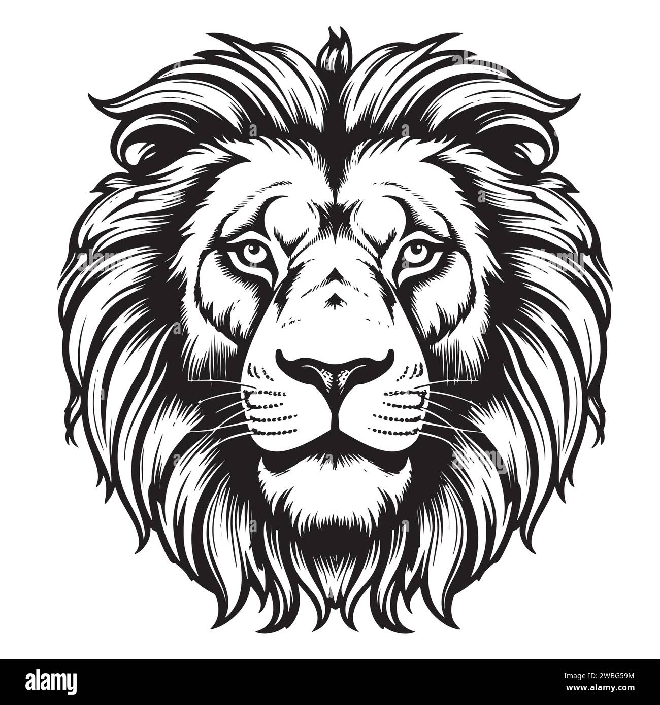Lion head label hand drawn sketch illustration Stock Vector Image & Art ...