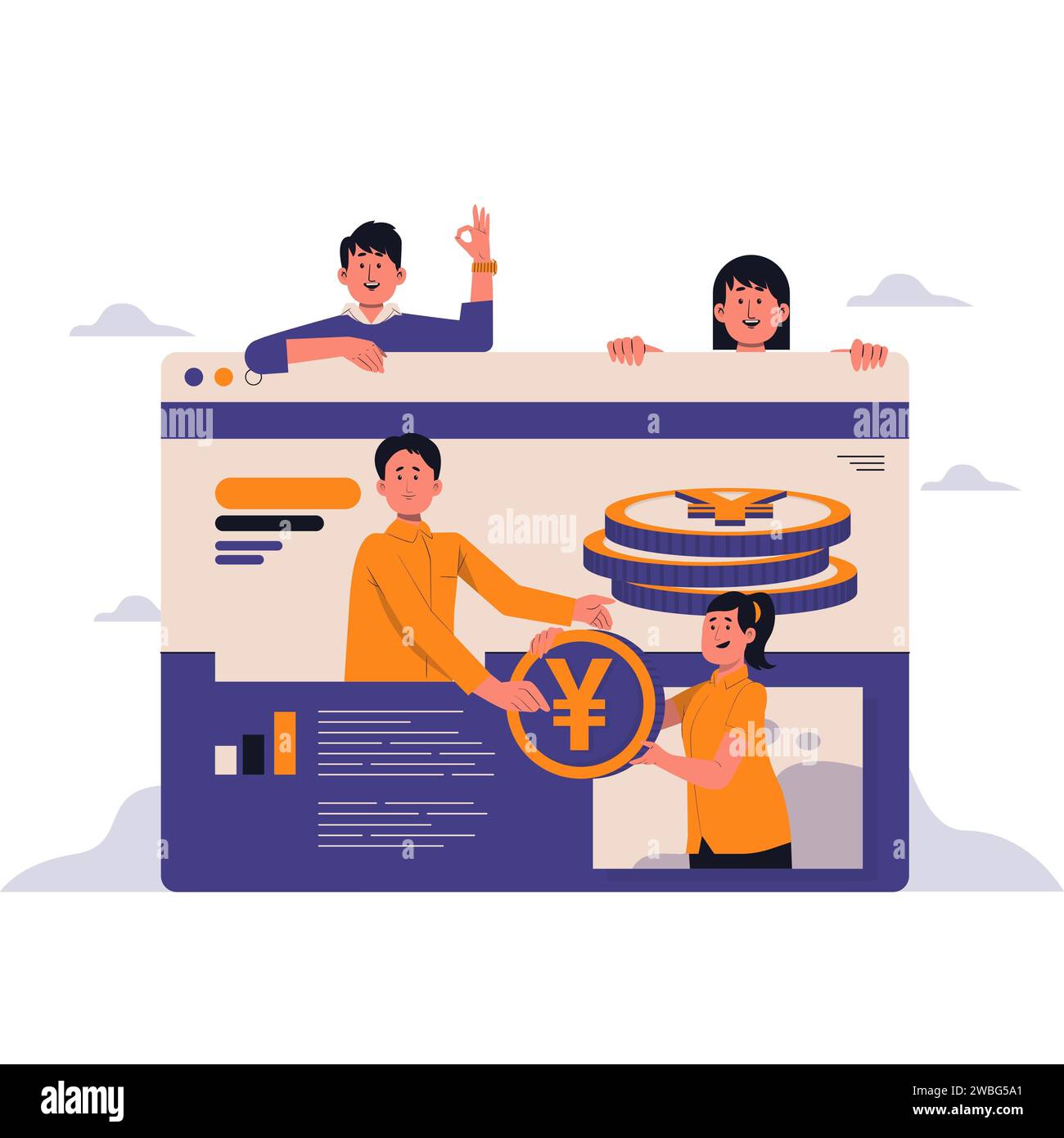 Banking illustration, simple investment | vector elevated banking ...