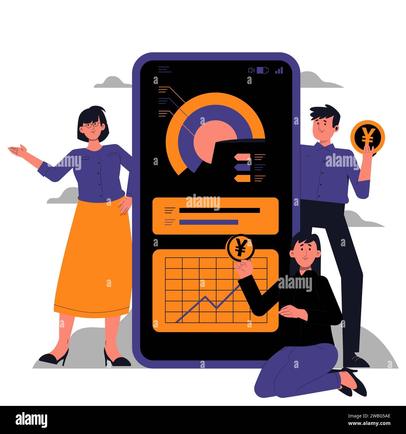 Banking illustration, simple investment | vector elevated banking ...