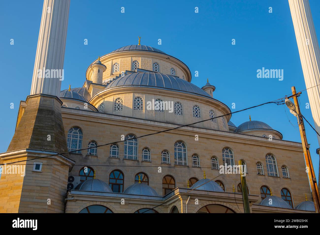 Kilyos Merkez Camii Mosque in historic town center of Kumkoy in Sariyer ...