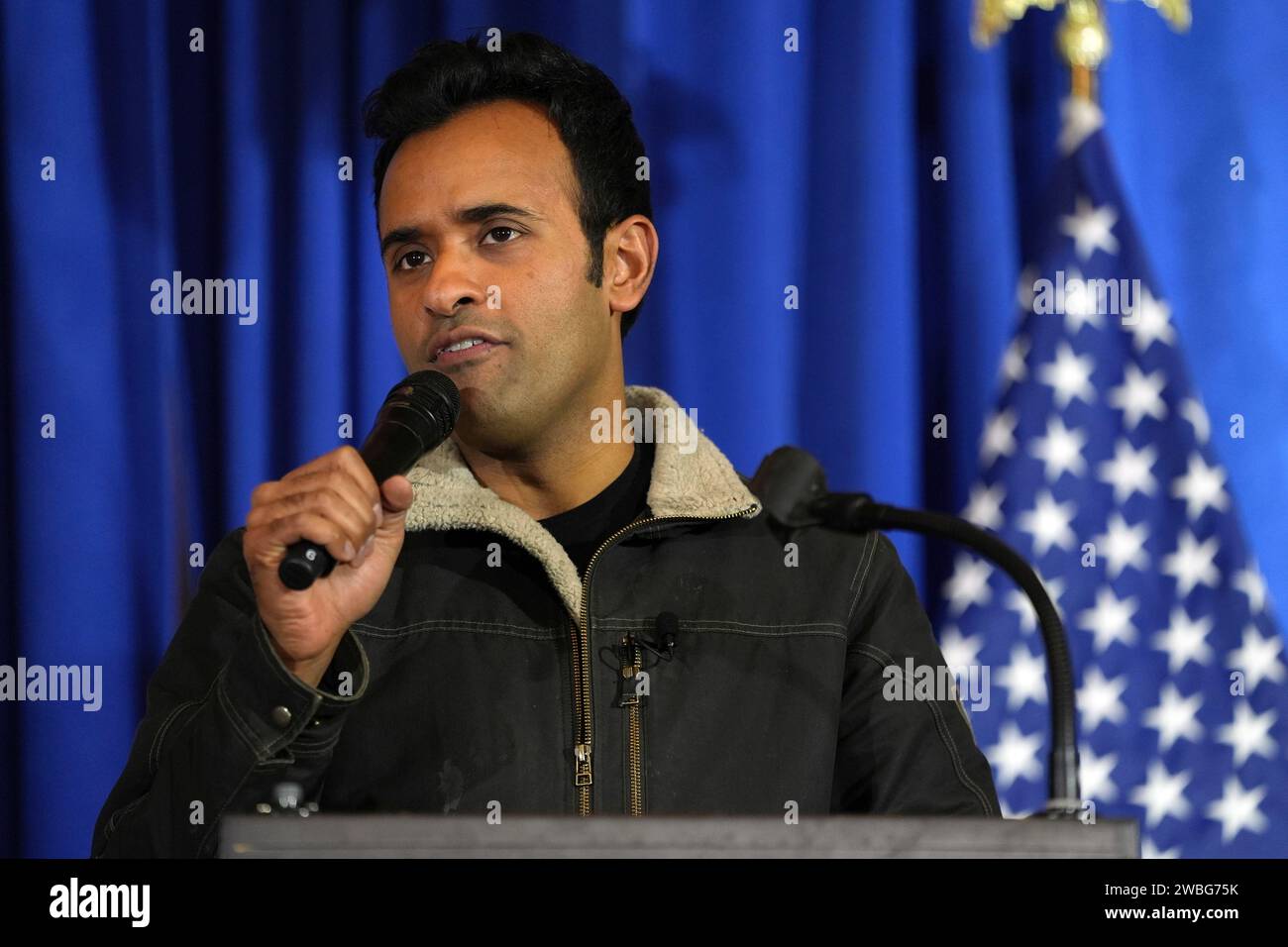 Republican presidential candidate businessman Vivek Ramaswamy speaks at ...