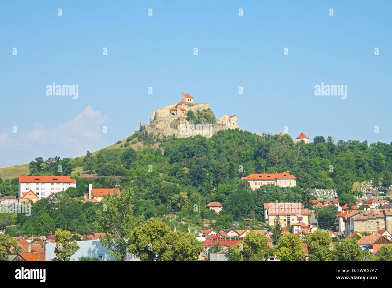 The 13th century Rupea Fortress, Rupea, a town between Sighisoara and ...