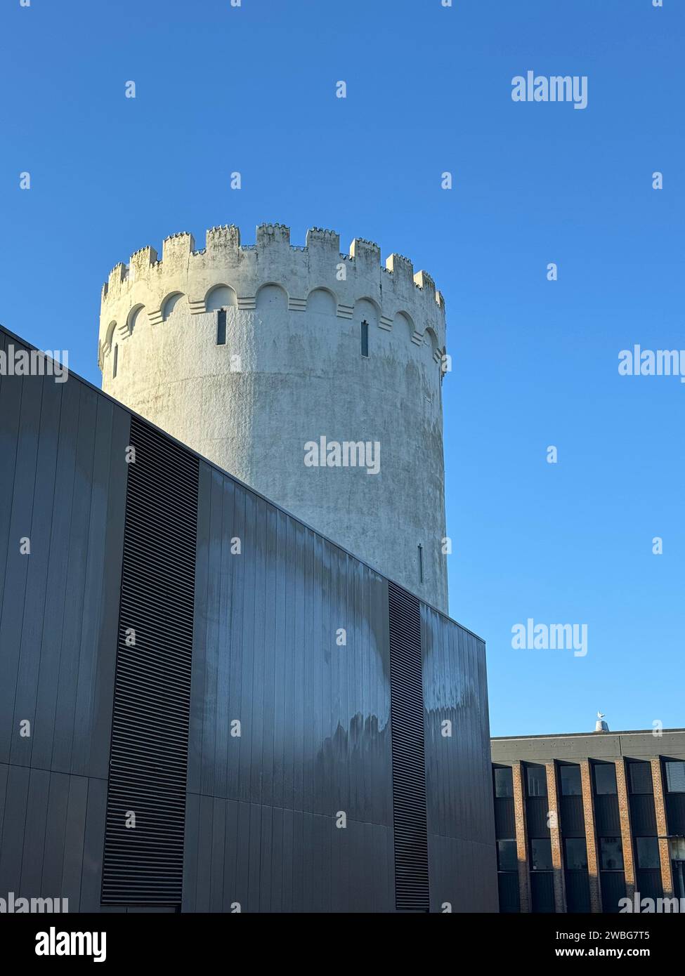 Castle, medieval castle dominating the centre of town Stock Photo - Alamy