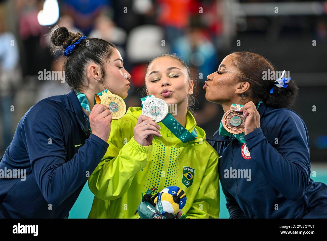 Santiago, Chile, October 23, 2023, Kayla Dicello (USA) (gold), Flavia ...